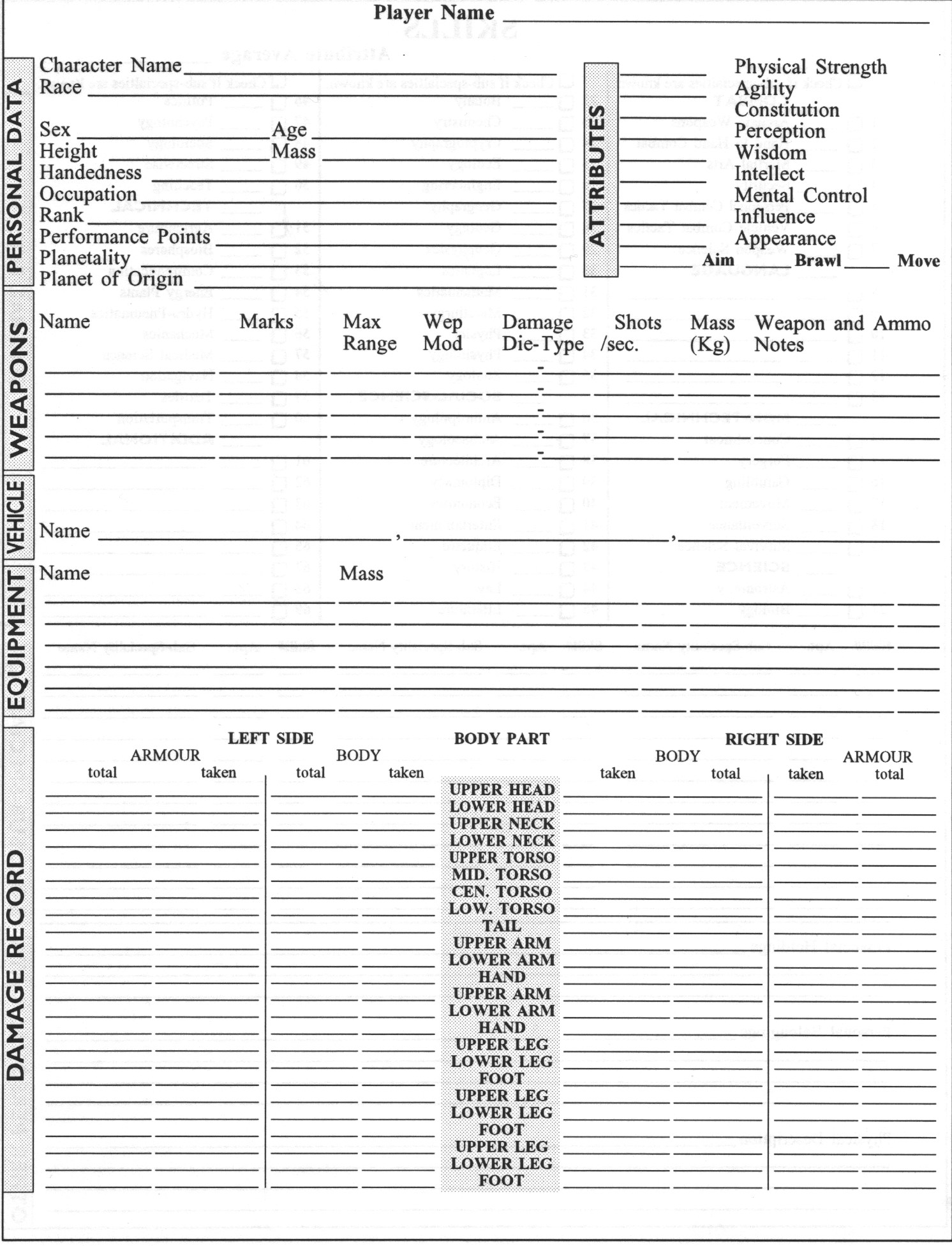 Character Sheet